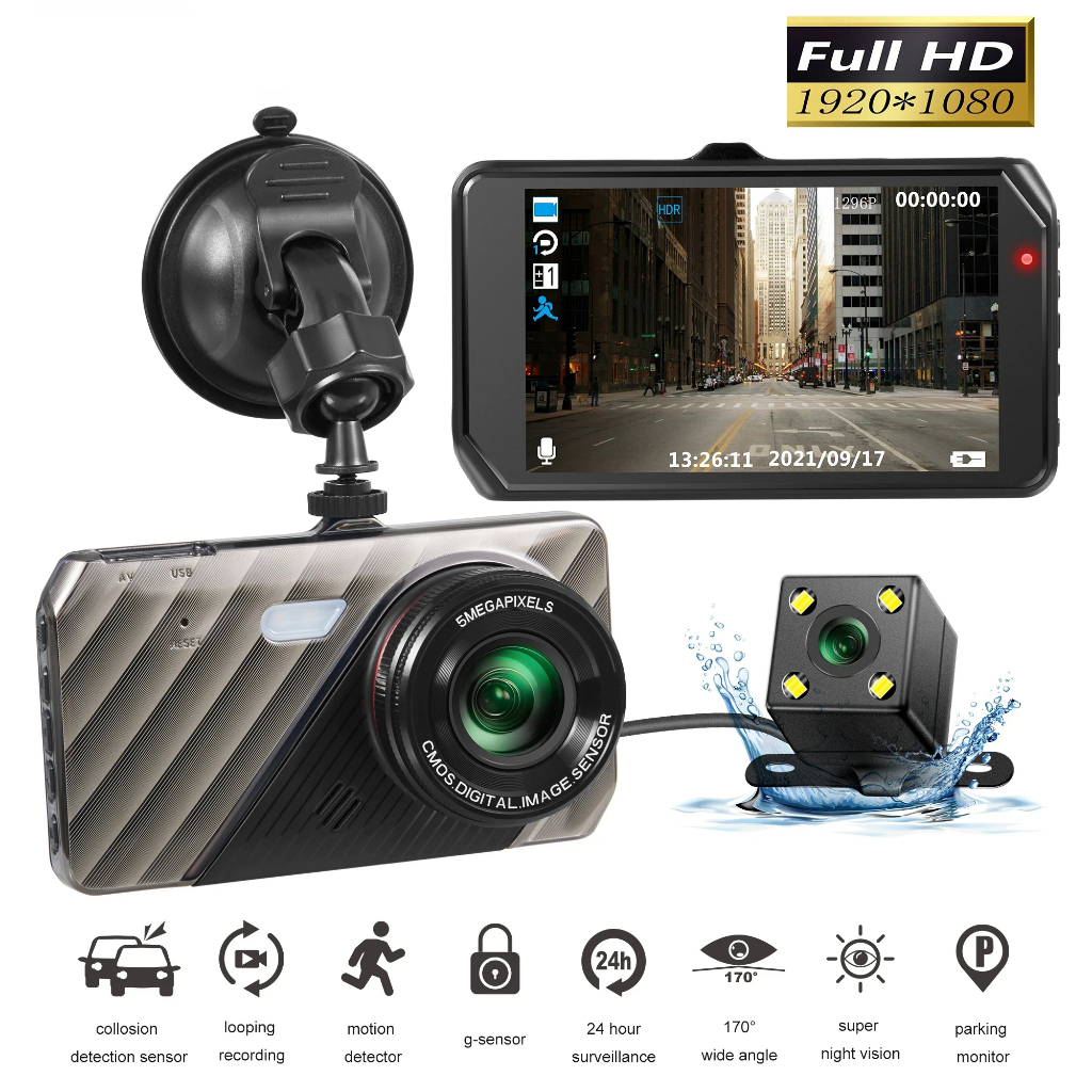 Dashcam 4 Inches Car DVR Full HD 1080P Dash Cam Vehicle Camera Drive ...