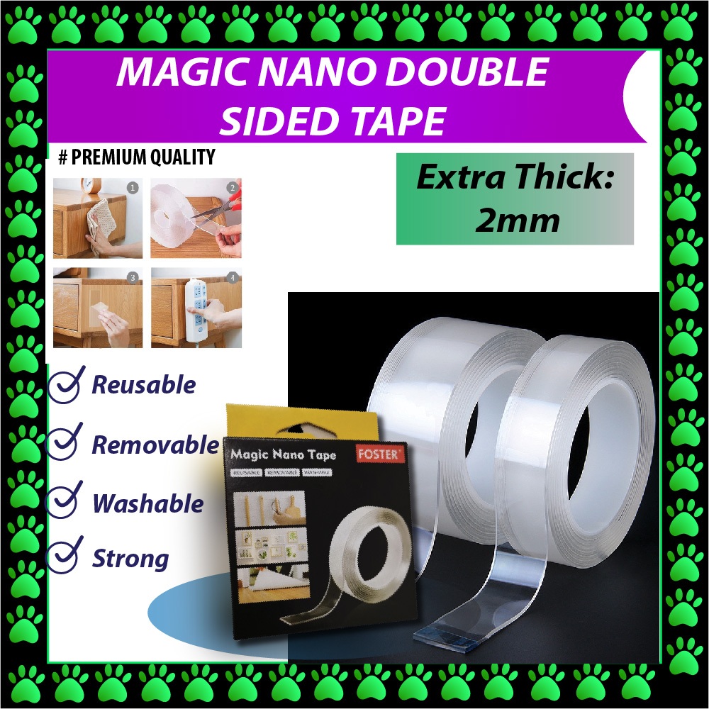 𝗦𝗧𝗥𝗢𝗡𝗚 𝗩𝗜𝗦𝗖𝗢𝗦𝗜𝗧𝗬 》Strongly Sticky Double-Sided Magic Nano Tape Traceless Washable Removable ...