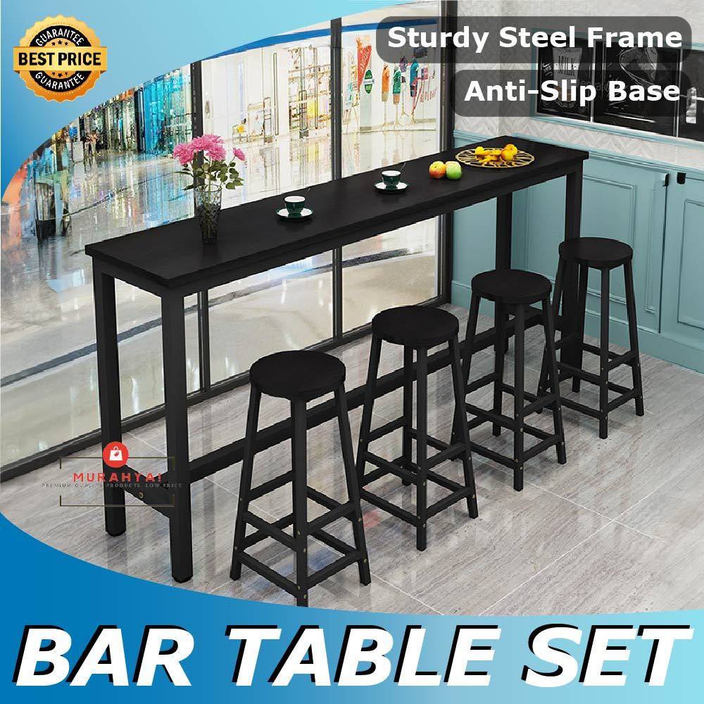 Bar table Set kitchen island Meja makan Stool High chair Kerusi tinggi ...