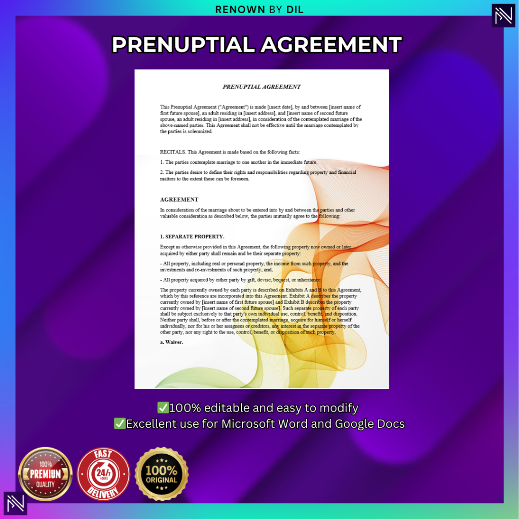 Prenuptial Agreement | Perjanjian Pra-Perkahwinan | Legal Document ...
