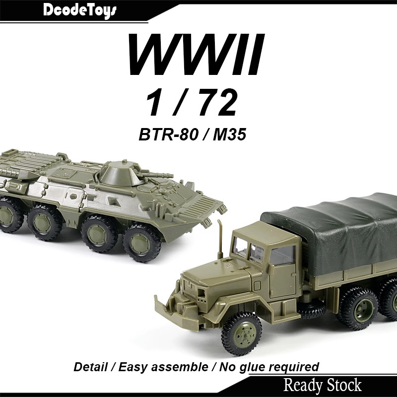 1/72 WWII BTR-80 Tank / M35 Truck Military 4D World War II GMC CCKW model kits 模型军事 for diorama ...