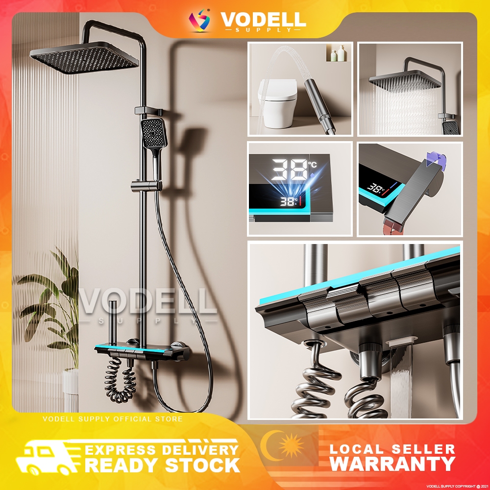 VODELL 304 Stainless Steel 4in1 Digital Shower Set Bathroom Mixer ...