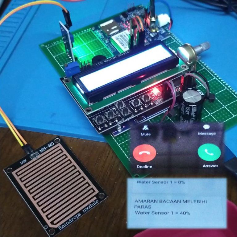 Arduino Water Rain Flood Sensor GSM Project Projek RBT Tahun Akhir FYP | Shopee Malaysia
