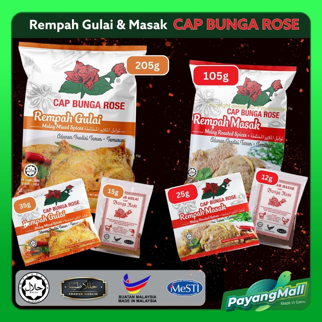 Rempah Gulai & Rempah Masak Untuk Lauk Bergulai CAP BUNGA ROSE Rempah ...