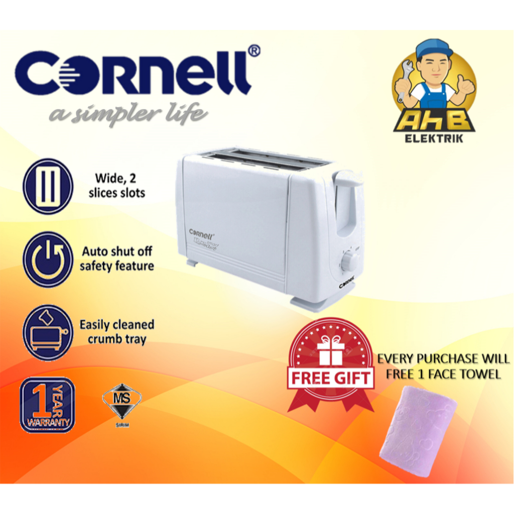 Cornell 2 Slice Pop-up Bread Toaster CT-21S | Shopee Malaysia