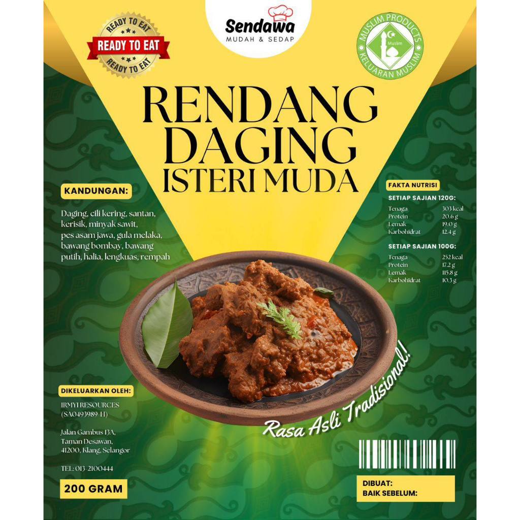 Rendang Daging Isteri Muda Ready To Eat 450gram (COMBO) | Shopee Malaysia