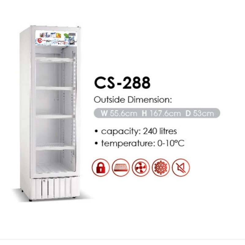 Dekka Showcase Chiller | Penyejukan Pameran 240L CS-288 | Shopee Malaysia