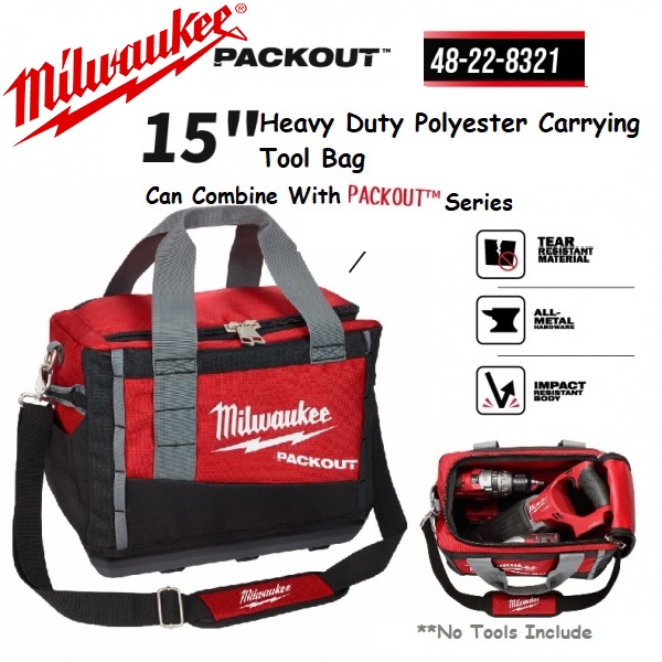 Milwaukee 15" Heavy Duty Jobsite Tech Tool Bag (48-22-8321) | Shopee ...