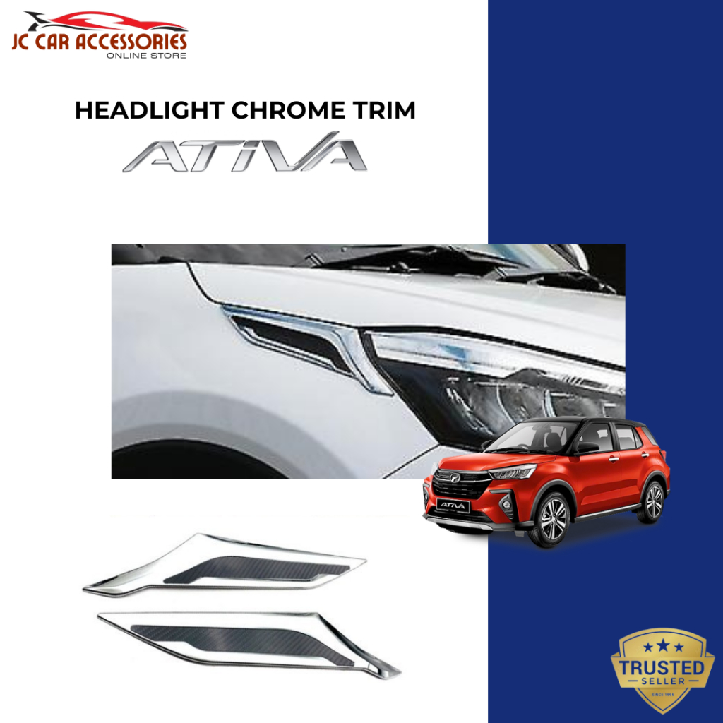 Perodua Ativa Headlight Trim Headlamp Chrome Carbon Garnish Exterior ...