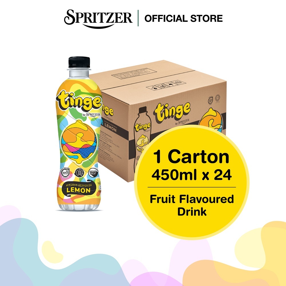 Spritzer Tinge Flavoured Drink Lemon (450ML X 24) | Shopee Malaysia