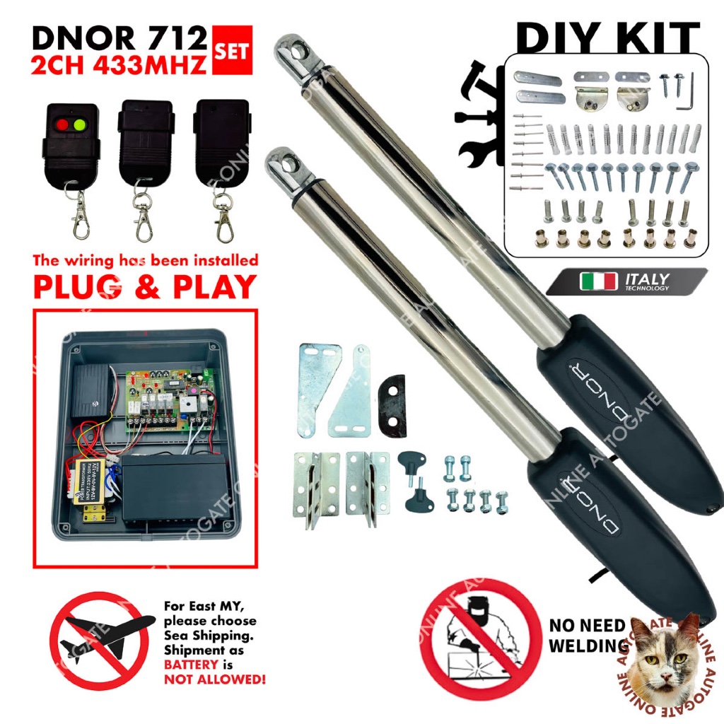DIY KIT - D'NOR 712 DNOR 712 ( FULL SET ) AUTO GATE SWING ARM AUTO GATE ...