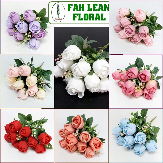 Artificial Sweet Rose x10 Head 40cm / Bunga Mawar Hiasan Bunga Hiasan ...