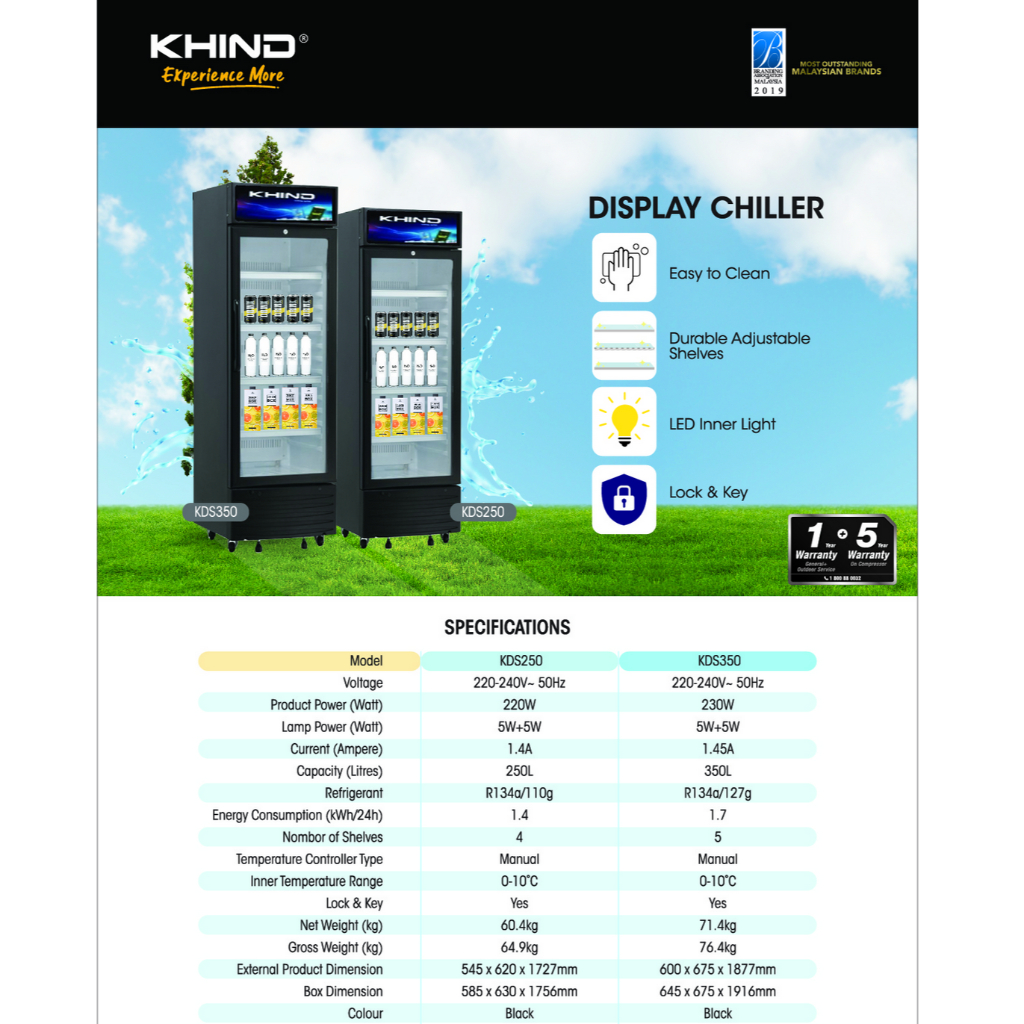 Khind showcase Single door, Twin DooChiller/ Chiller refrigerator ...