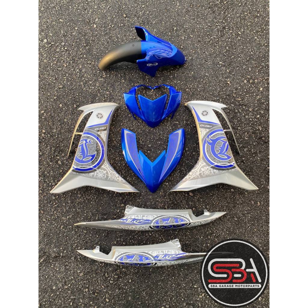 COVERSET BODYSET LC135 LC V8 DR BLUE BIRU BATIK 044 FUEL INJECTION FI ...