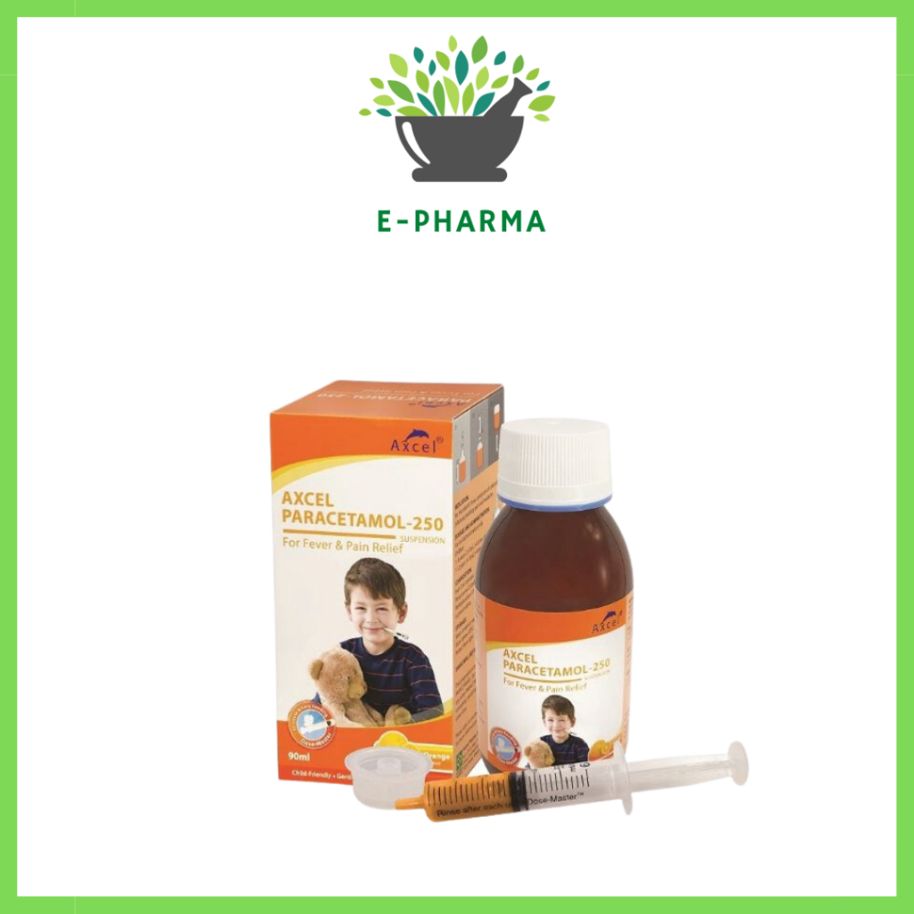 Axcel Paracetamol 250mg/5ml Syrup (orange) 100ml - Fever, teething pain ...