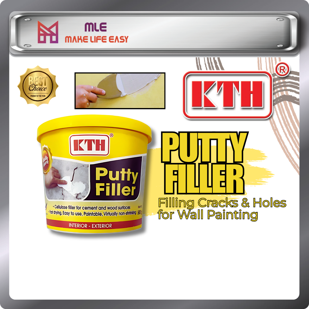 KTH Putty Filler Filling Cracks and Holes Skim Instant Filla Wall Putty ...