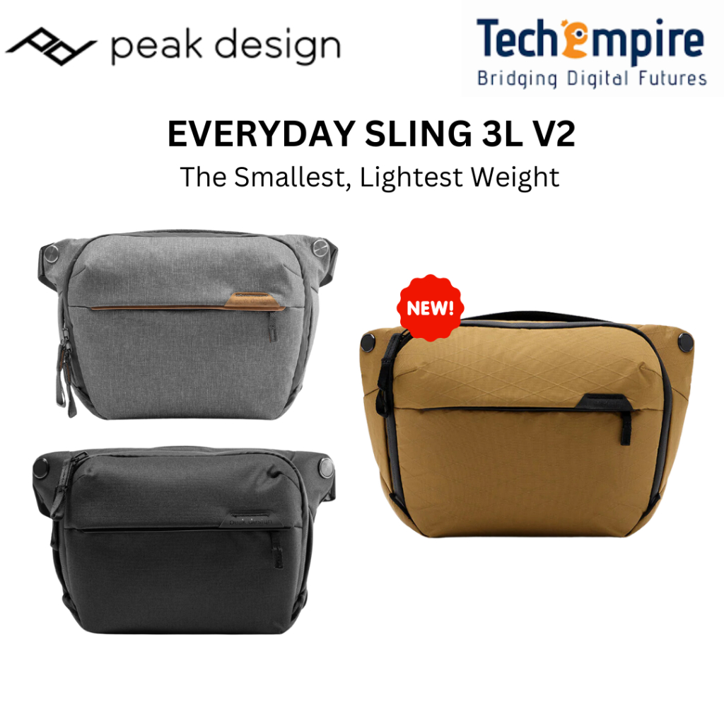 Peak Design Everyday Sling Bag 3L V2 - Black / Ash / Coyote | Shopee ...