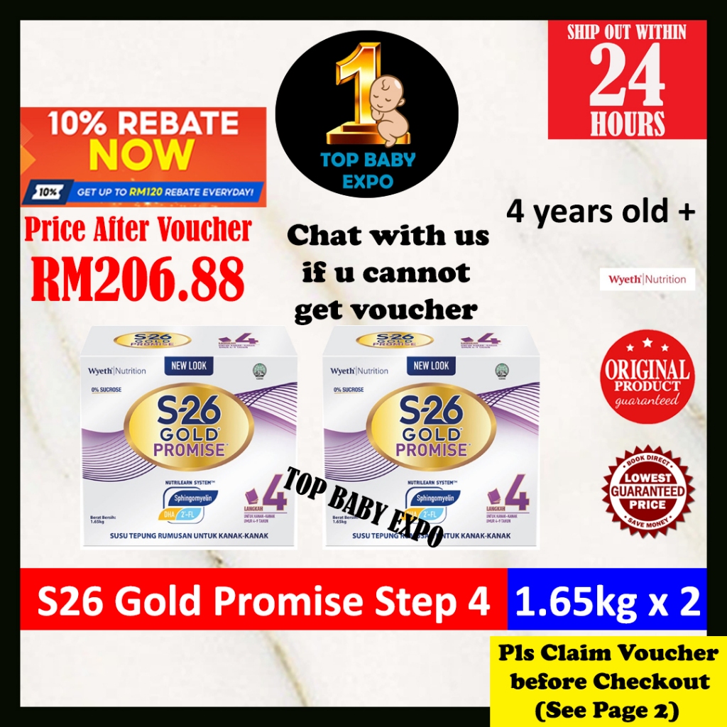 S26 Gold Promise Step 4 (1.65kg x 2) Exp: 08/2026 (Wyeth) | Shopee Malaysia