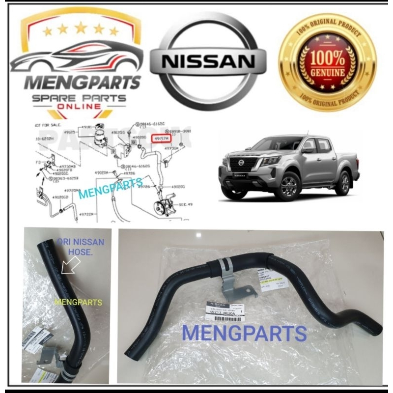 ORIGINAL NISSAN NAVARA D23 NP30O POWER STEERING HOSE * SUCTION TANK TO ...
