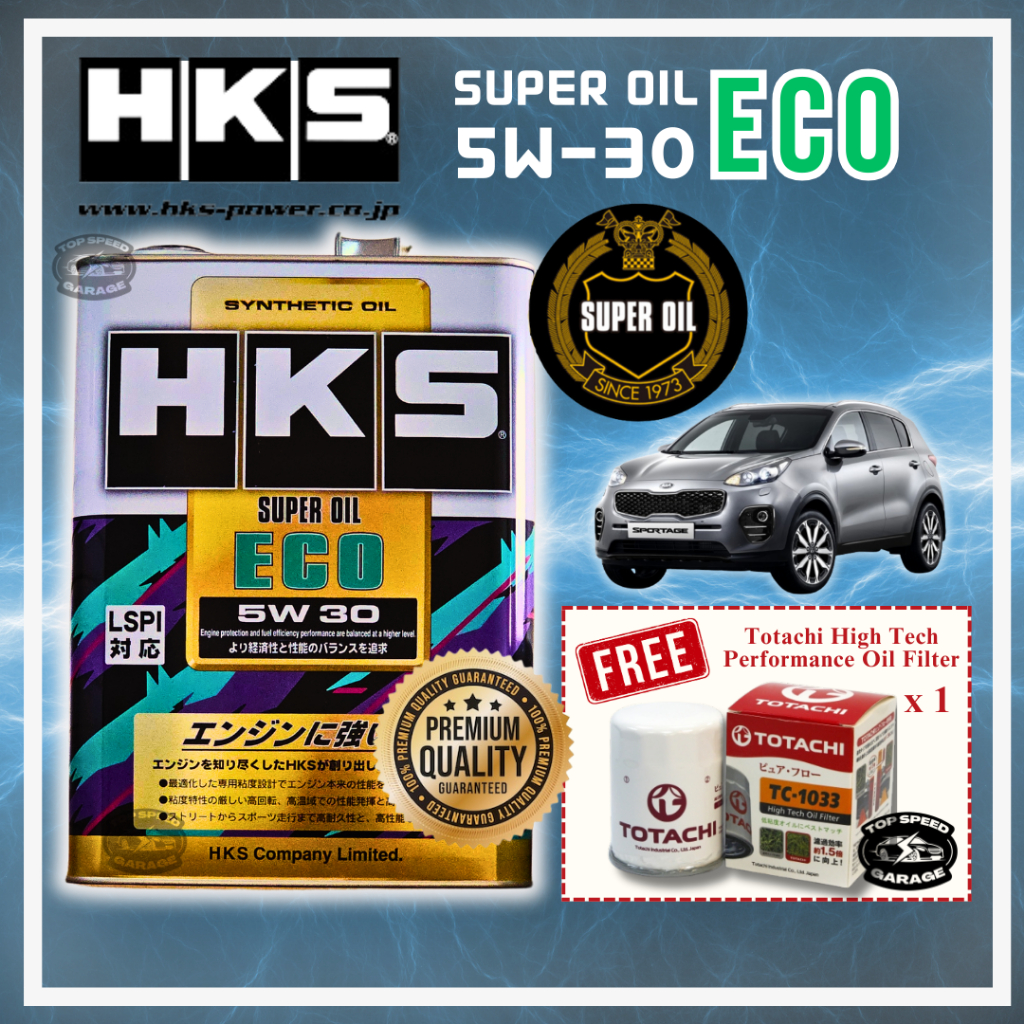 KIA SPORTAGE QL - HKS SUPER OIL ECO 5W30 4L FULLY SYNTHETIC ENGINE OIL ...