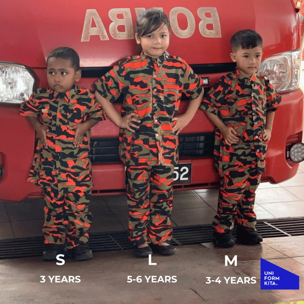 UNIFORM CELORENG BOMBA KANAK KANAK SEPASANG | PAKAIAN KERJAYA | KOSTUM ...