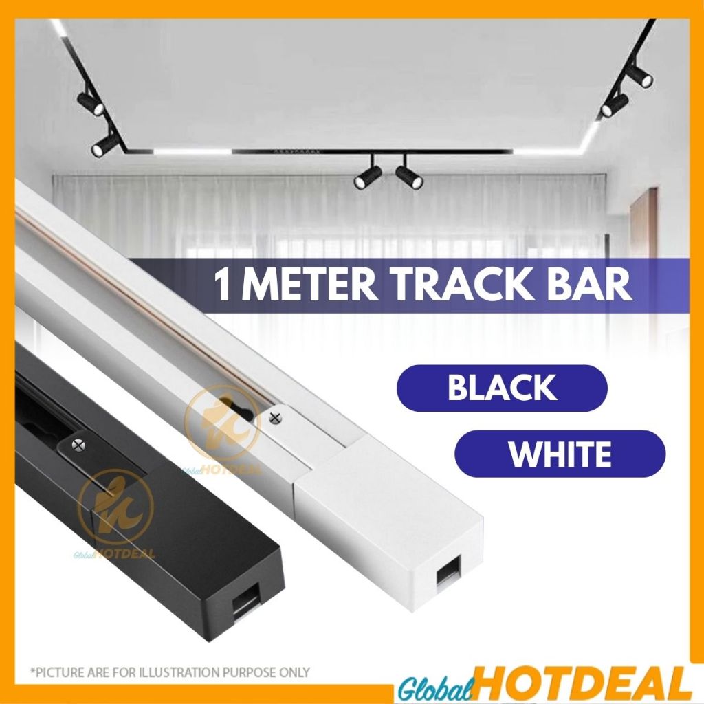 1 Meter Track Light Rail Track Bar Lampu Siling Track Light Rail Light ...