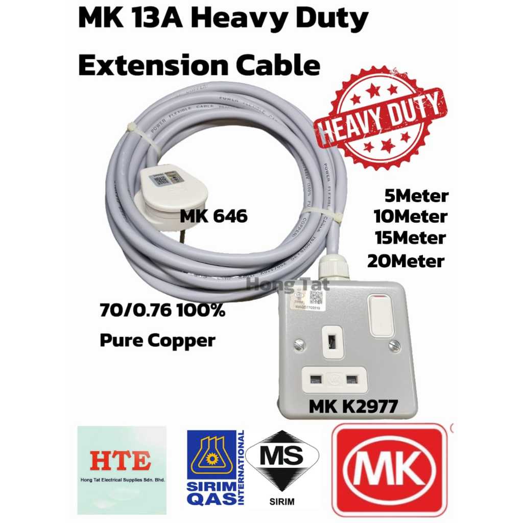 SIRIM Heavy Duty MK 1Gang/2Gang Metal Clad Switch Socket Extension ...