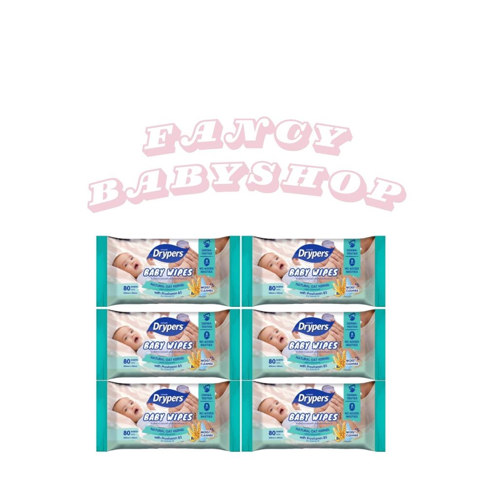 Drypers Baby Wipes with Natural Oat Kernel (80's x 6) | Shopee Malaysia