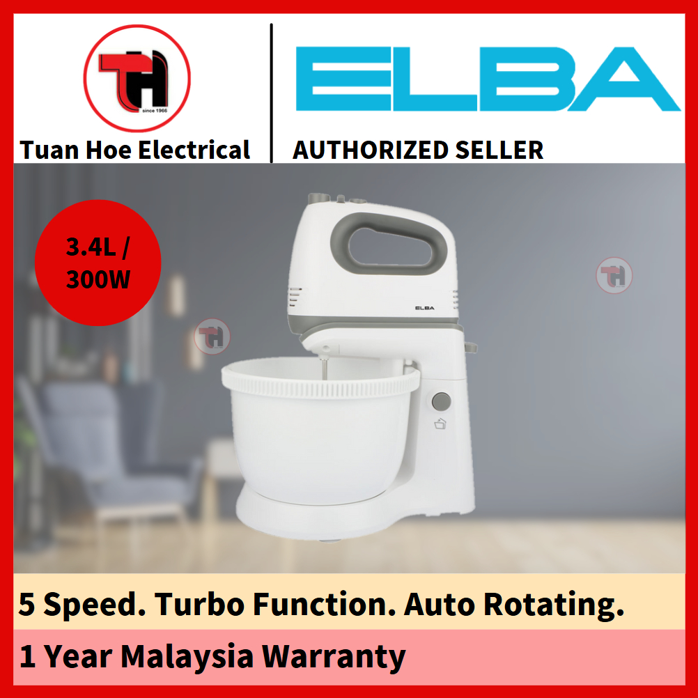 Elba Stand Mixer ESMB-M3430(WH) - 5-speeds, Turbo Function, Auto ...
