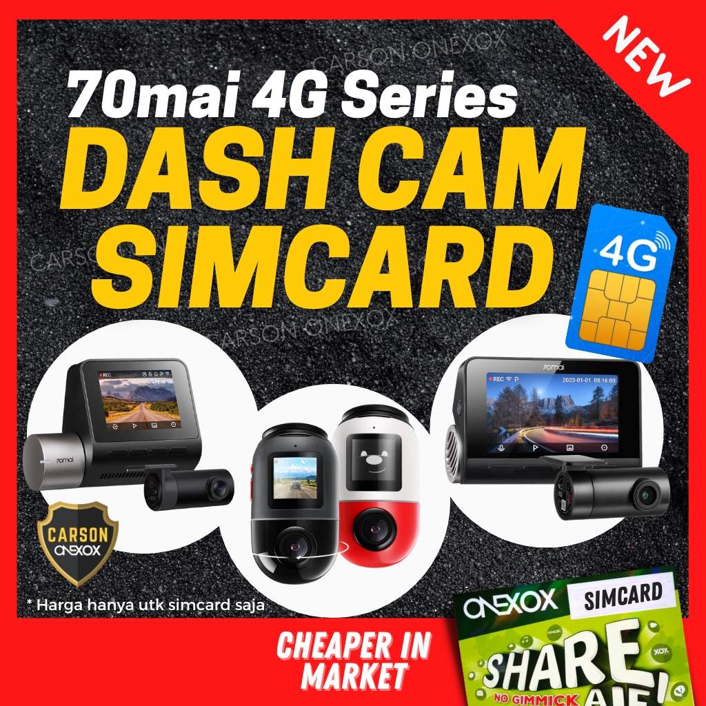 ONEXOX 4G / 5G Simcard for 70mai 4G Series Dash Cam Car Recorder A810 ...