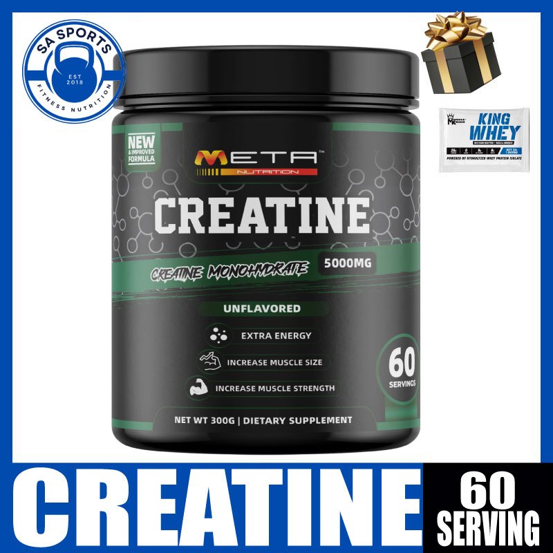 META Nutrition Creatine Monohydrate Pure Creatine Unflavored (60 ...