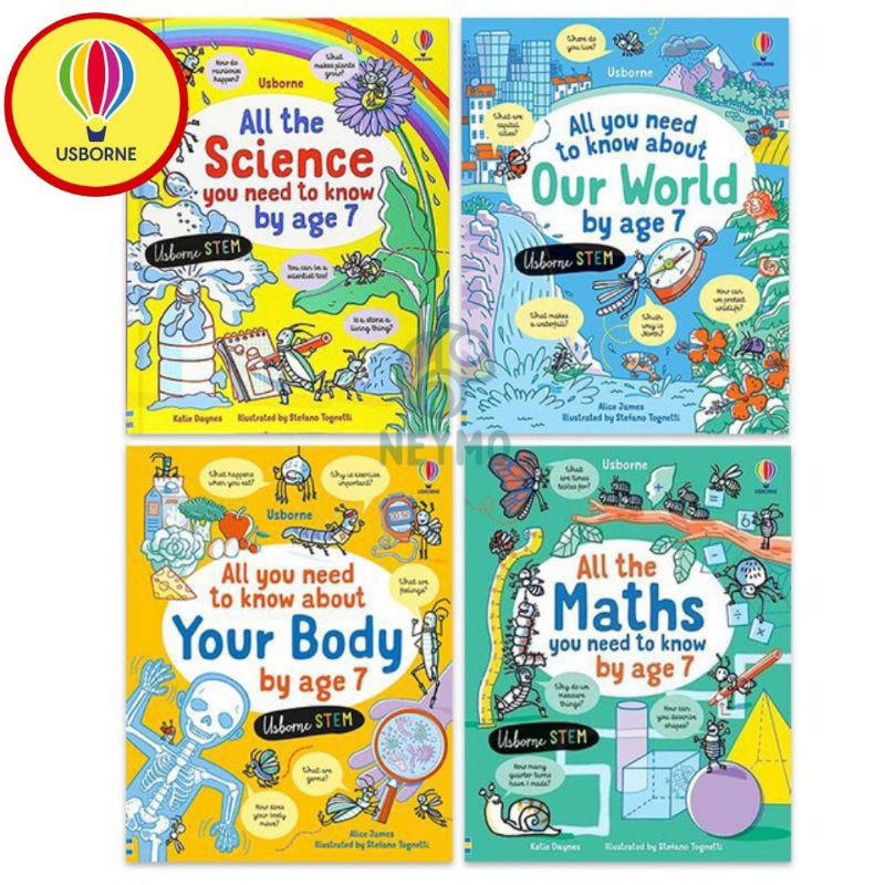 Usborne STEM Science World Math Body All You Need Know By Age 7 Series ...