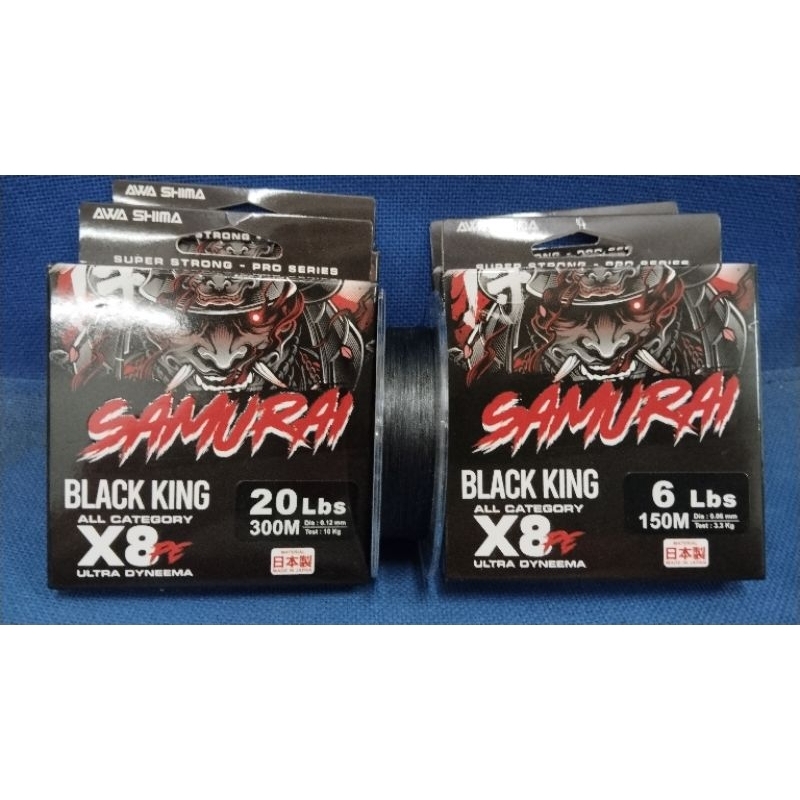 AWASHIMA SAMURAI BLACK KING X8 BRAIDED LINE 8 SULAM FISHING LINE 150M ...