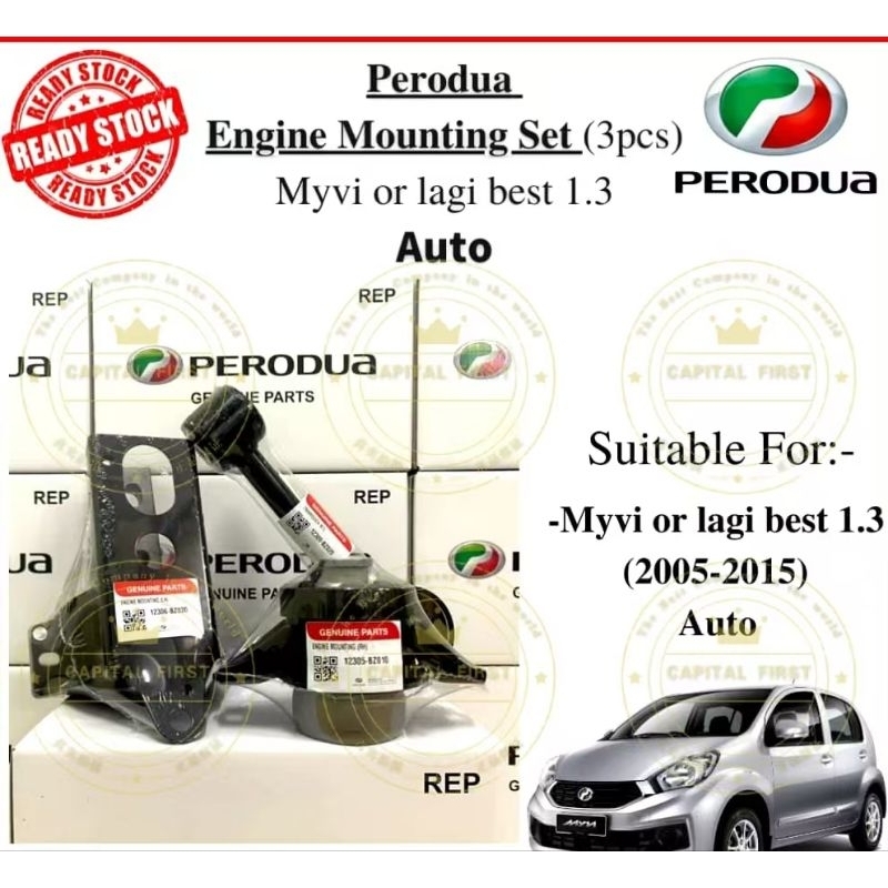 PERODUA ENGINE MOUNTING 3PCS SET MYVI 1.3 FIRST MODEL & MYVI LAGI BEST ...