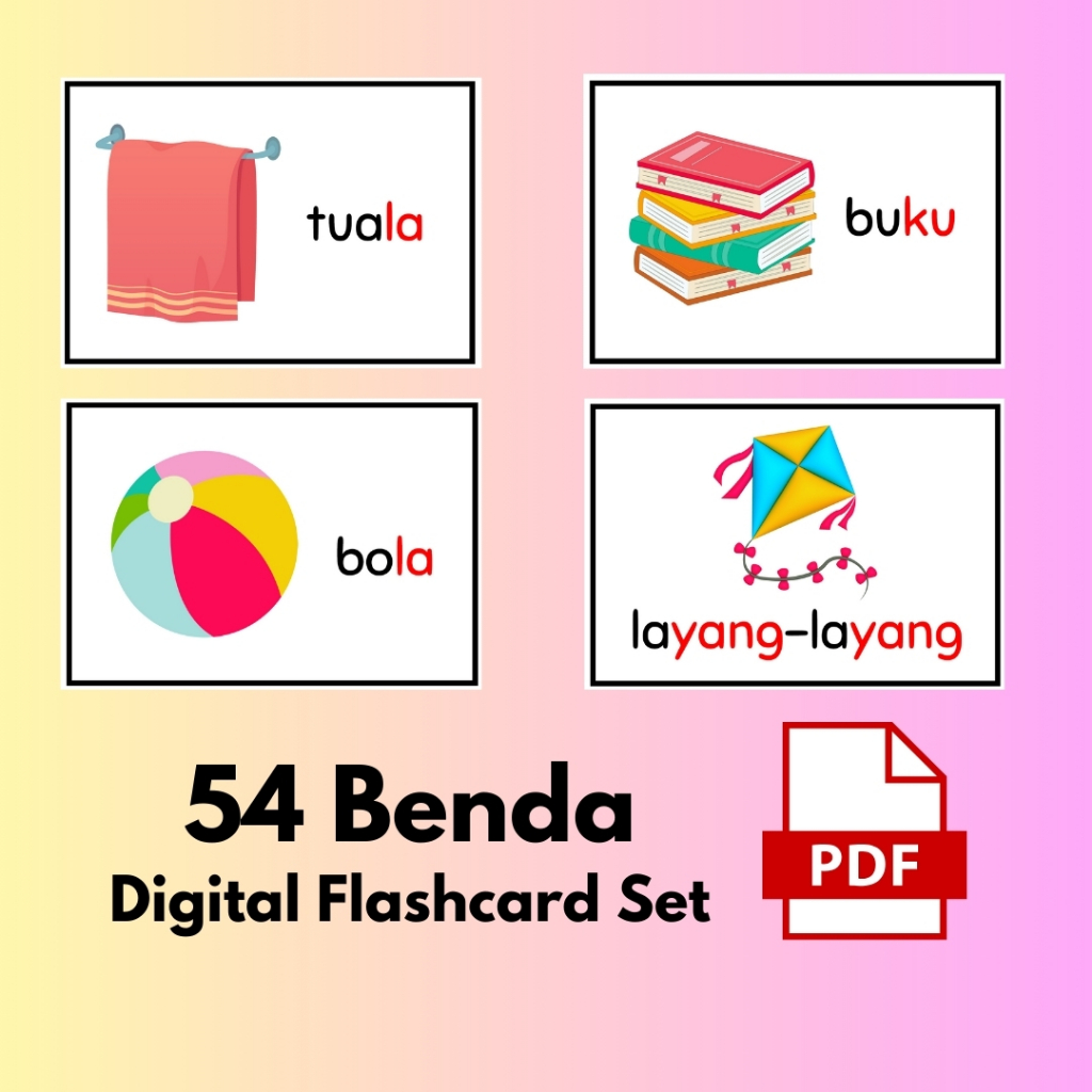 54 Benda: Digital PDF Flashcard Set | Shopee Malaysia