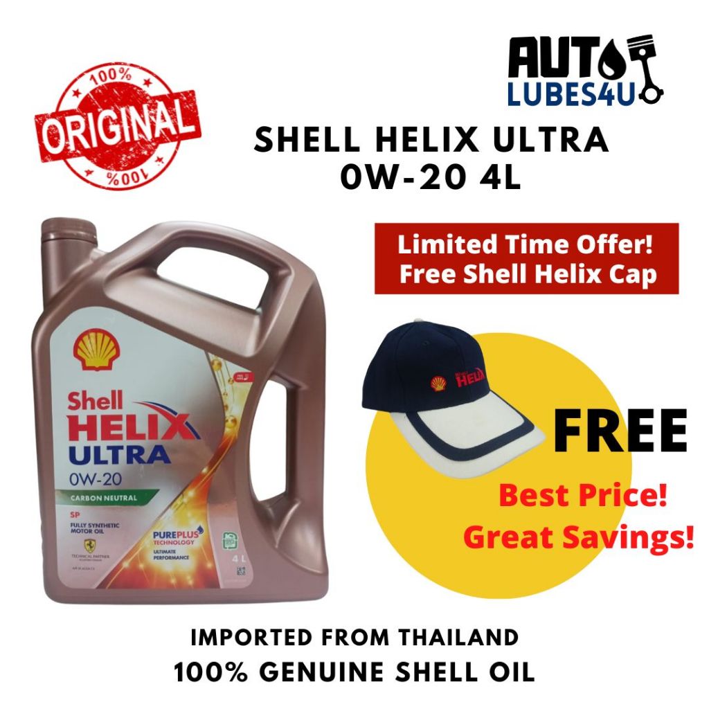 Shell Helix Ultra 0W20 4L Fully Synthetic (FOC Shell Helix Cap) - Shell ...