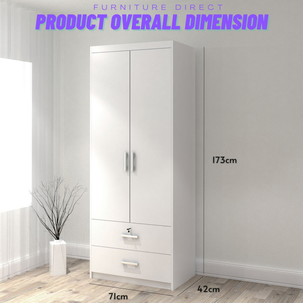 Furniture Mart FACILE LIBERTY Deeper Depth 2 Door 2 Drawer Wardrobe ...