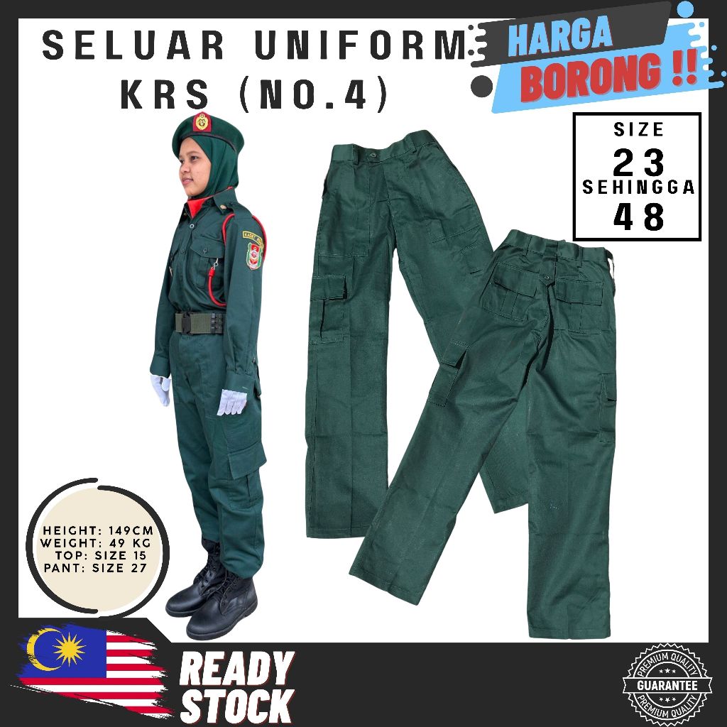 UNIFORM | SELUAR KRS I KRS PANT NO.4 I SIZE 23-40 | KADET REMAJA ...