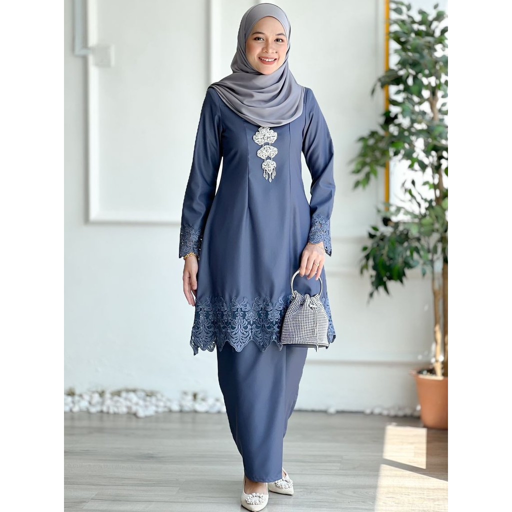 Baju Kurung Maya Lace Cotton by Icahfa | Shopee Malaysia