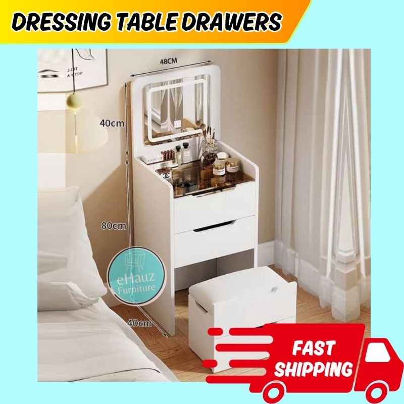 eHauz Vanity Makeup Table/ Flip Top Makeup Table with Mirror, Lights ...