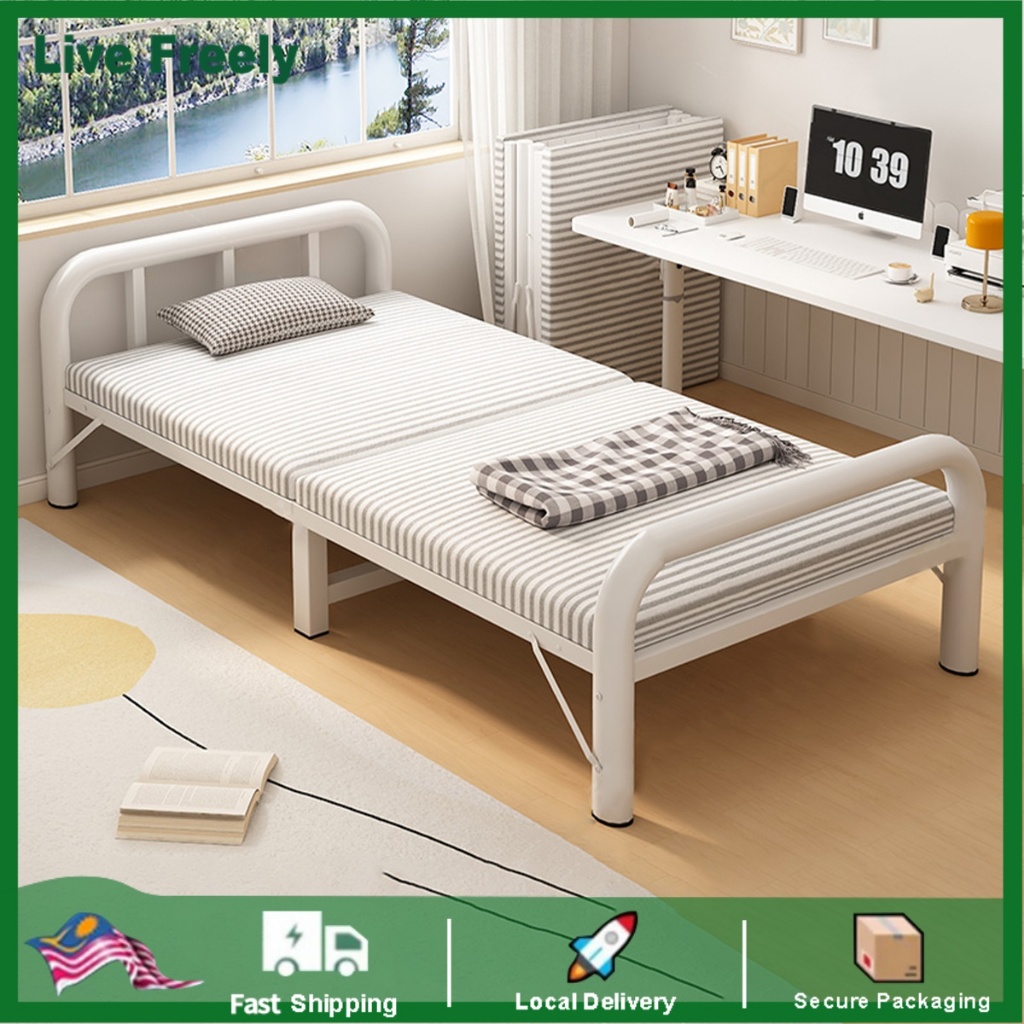 LIVE FREELY Foldable Bed Frame Katil Single Katil Lipat Single Bed ...