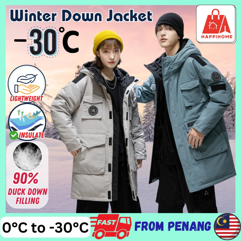 Winter Down Jacket Woman Men Long Light Duck Down Jacket Parka Men ...