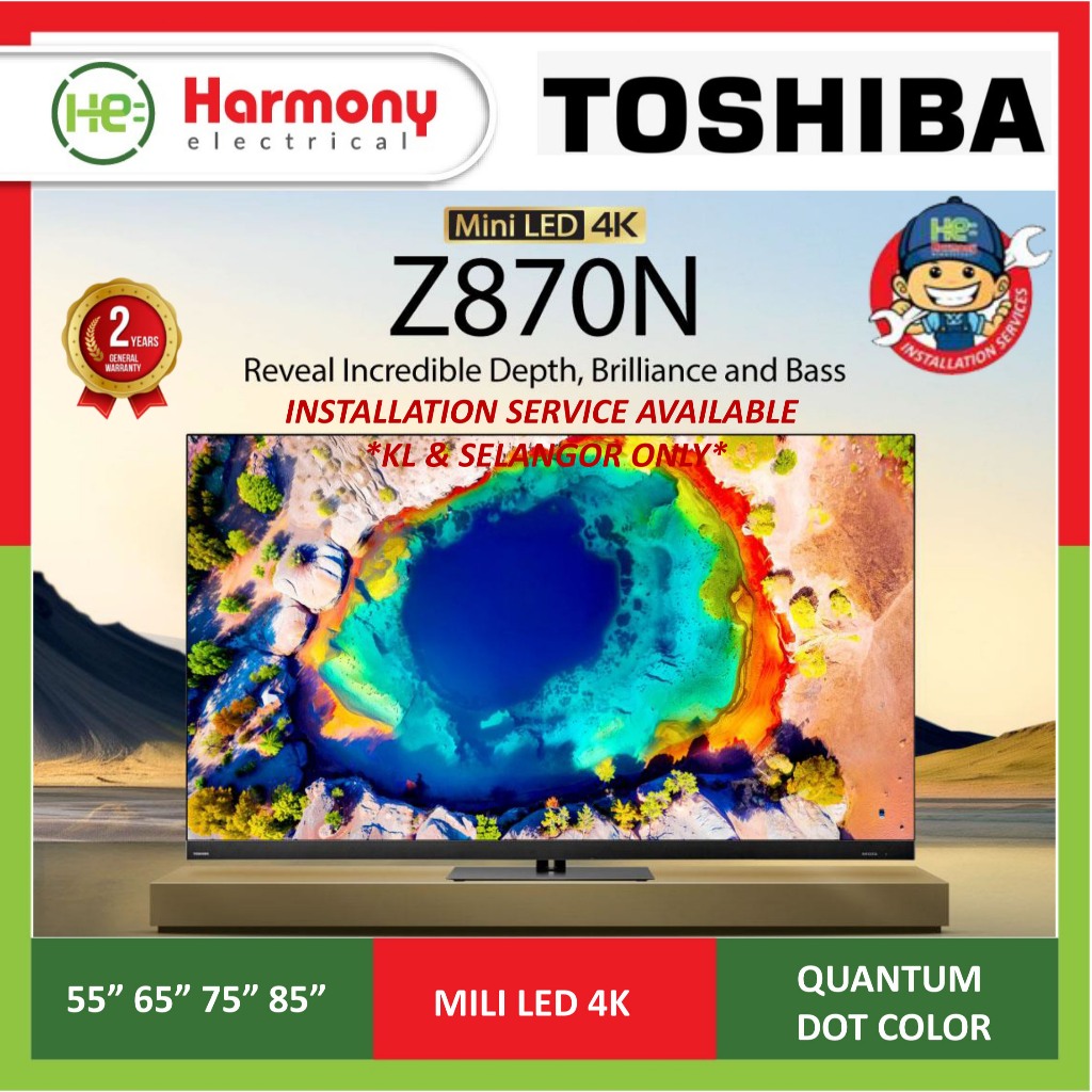 (FREE DELIVERY KL) TOSHIBA 75" 85" Mini-LED 4K 144Hz Quantum Dot Smart TV / Gaming TV ...
