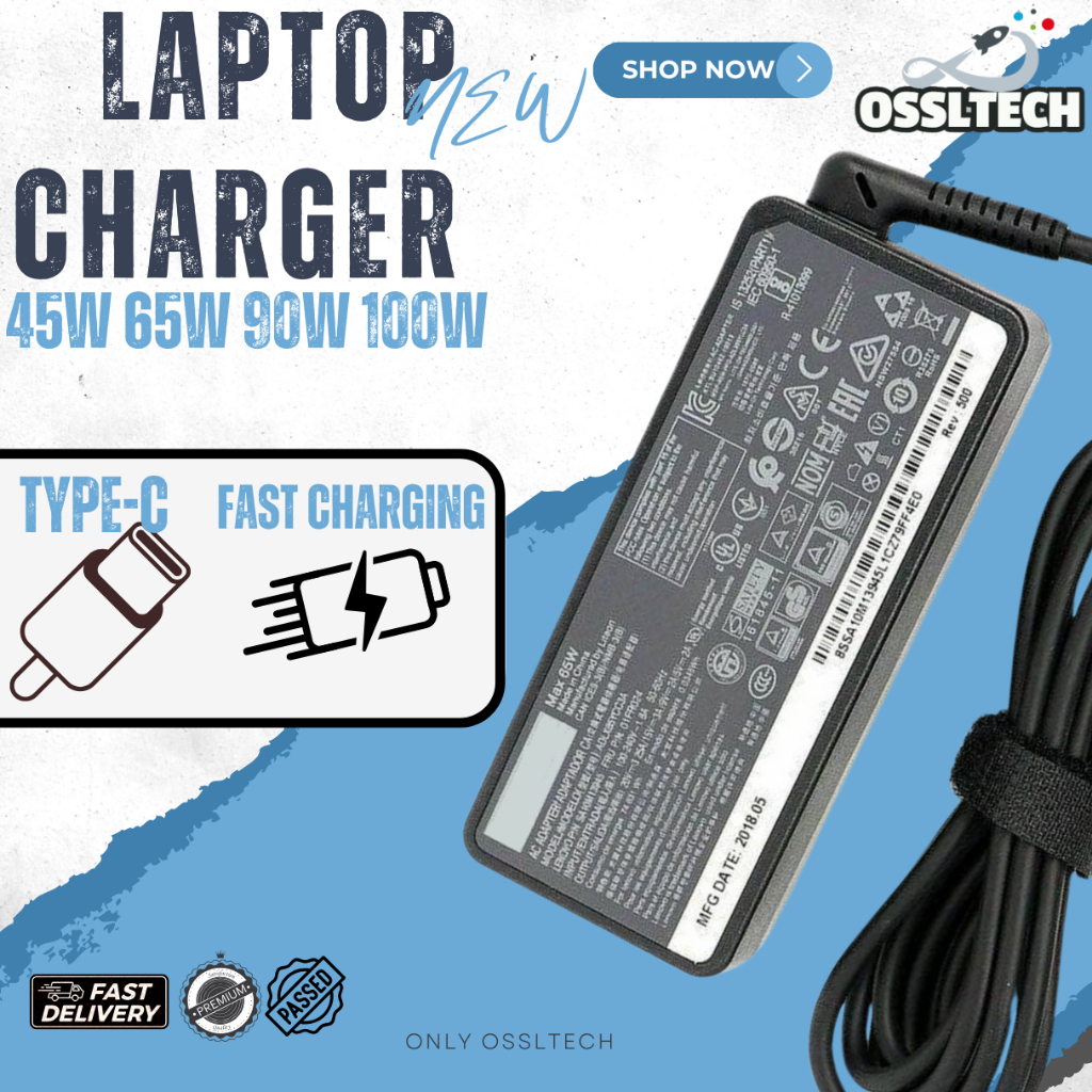 major laptop Type C 45W 65W 90W 100W 19V 3A 20V 3.25A 15V 3A Power ...