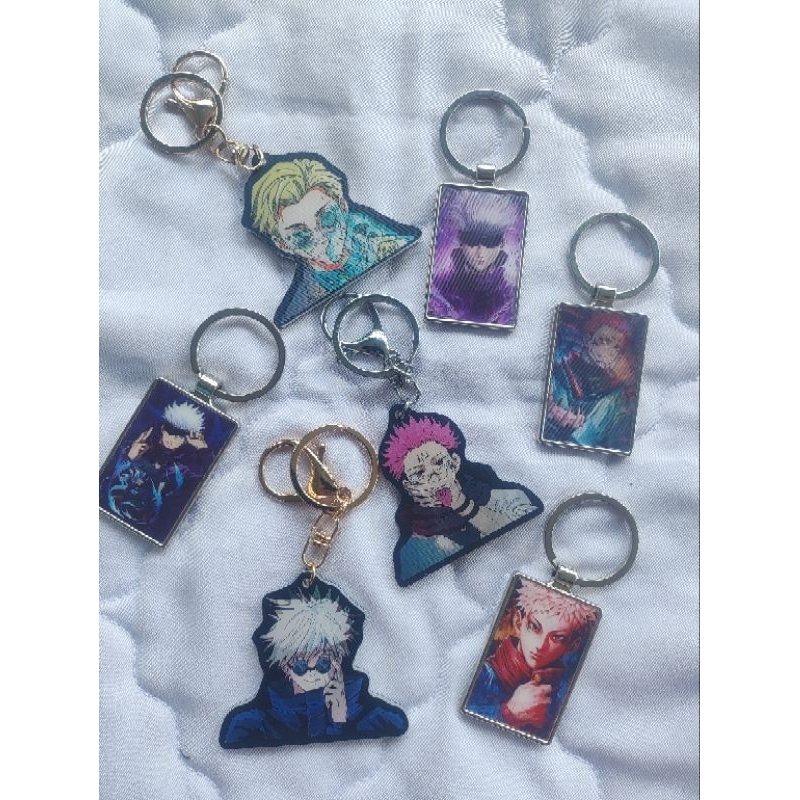 1pcs double sided 3d motion keychain jujutsu kaizen-gojo,sukuna,itadori ...