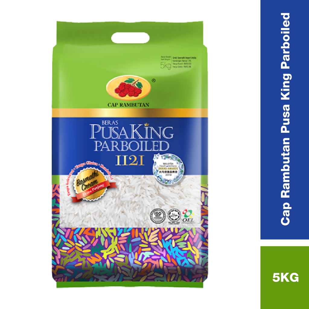 Cap Rambutan Beras Pusa King 1121 Parboiled Rice 5kg | Shopee Malaysia