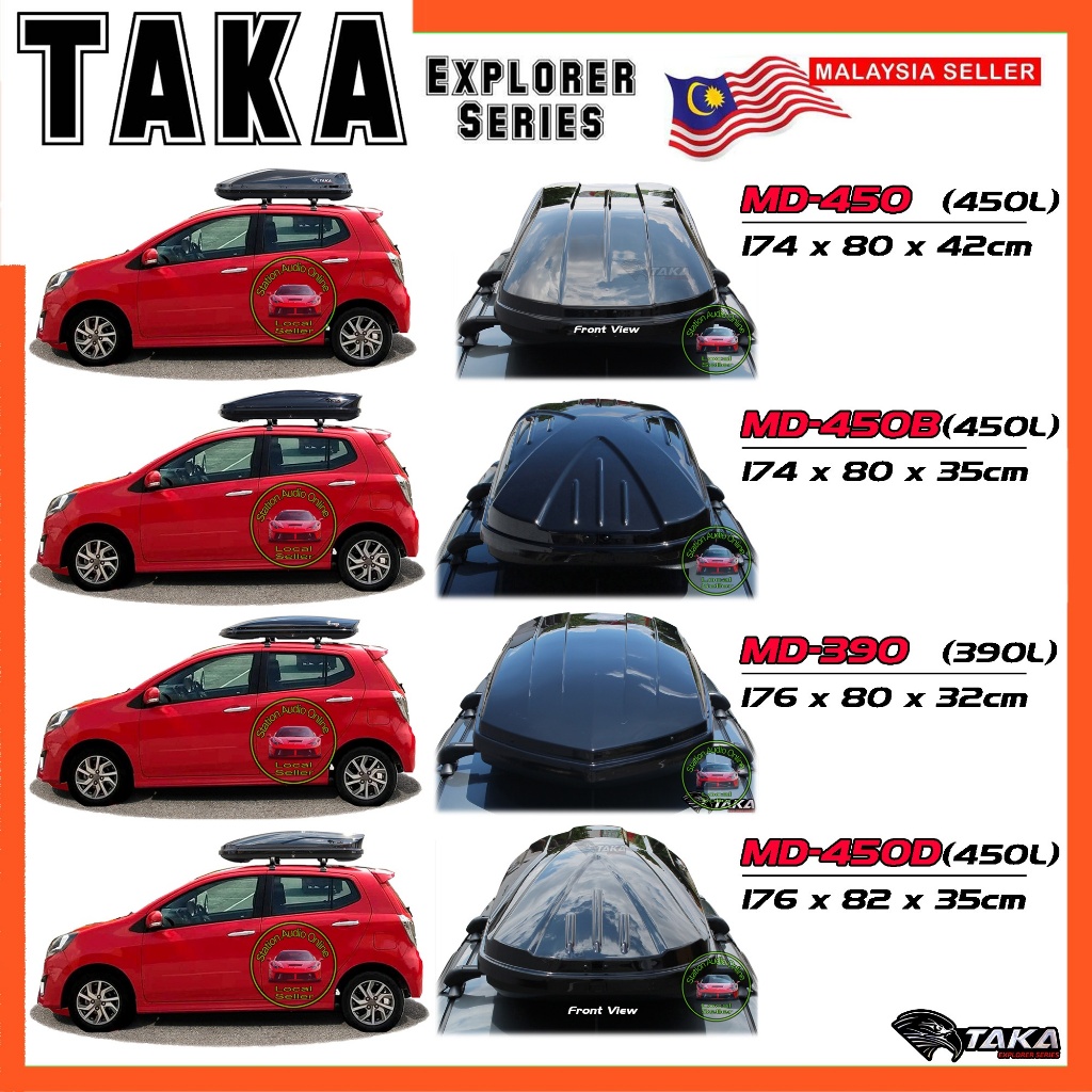 PERODUA AXIA TAKA ROOFBOX (MD-360 MD-450 MD-390 MD-450D) WITH UNIVERSAL ...