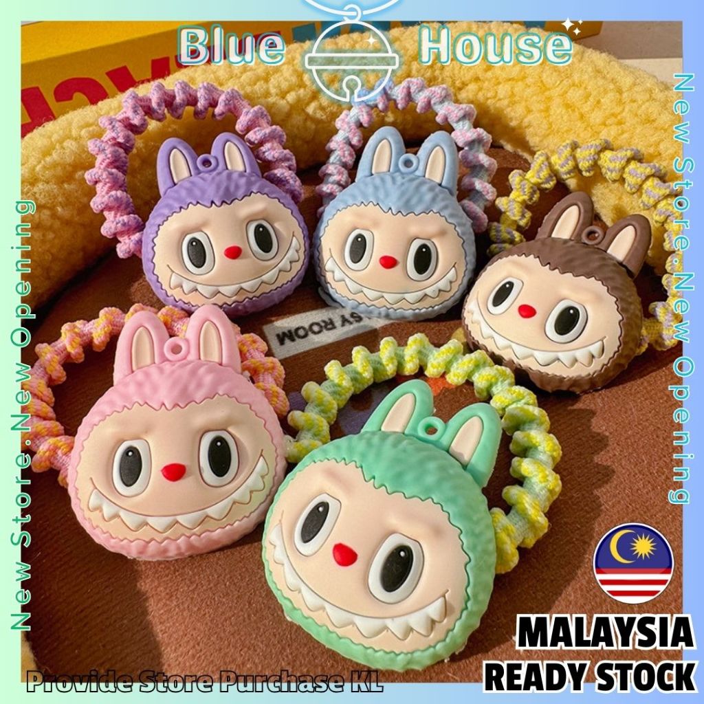 READY STOCK 5cm Cute Cartoon Labubu Hair Tie Elastic Hair Rope Hair ...