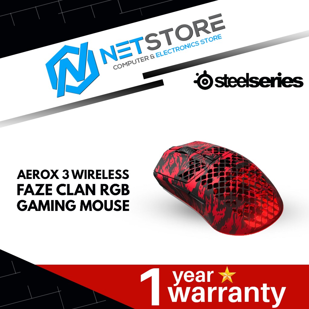 STEELSERIES AEROX 3 WIRELESS FAZE CLAN RGB GAMING MOUSE- 62609 | Shopee ...