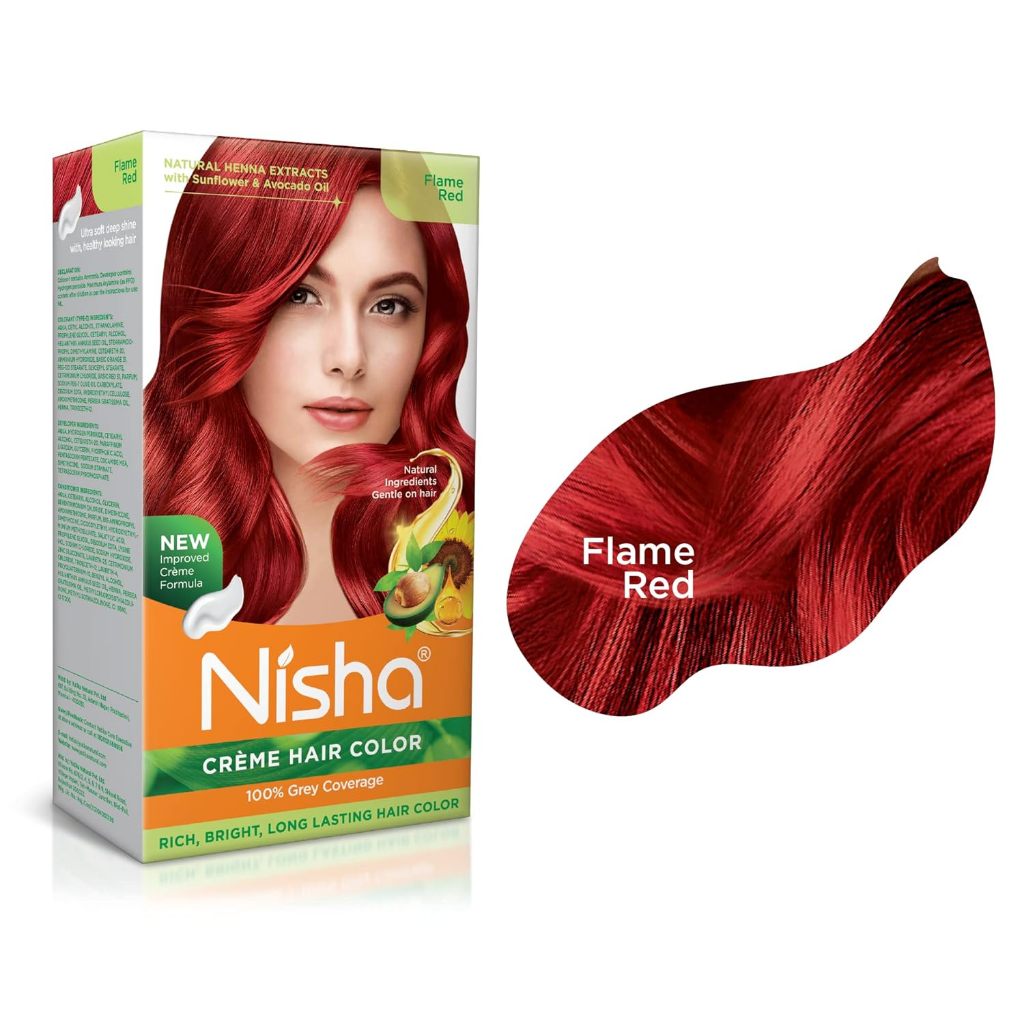 Nisha Crème Hair Color, Permanent Hair Dye Color, 100% Grey Coverage ...